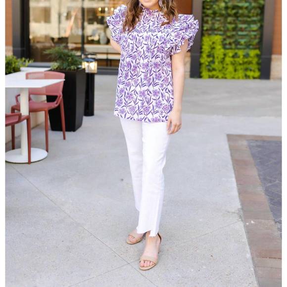Victoria Dunn | Tops | New Victoria Dunn Jasmine Blouse In Iris | Poshmark